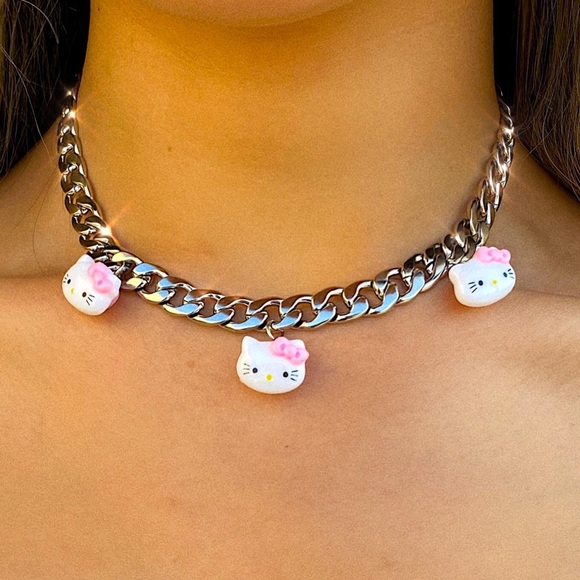Hello Kitty | Jewelry | Hello Kitty Cuban Chain Choker | Poshmark